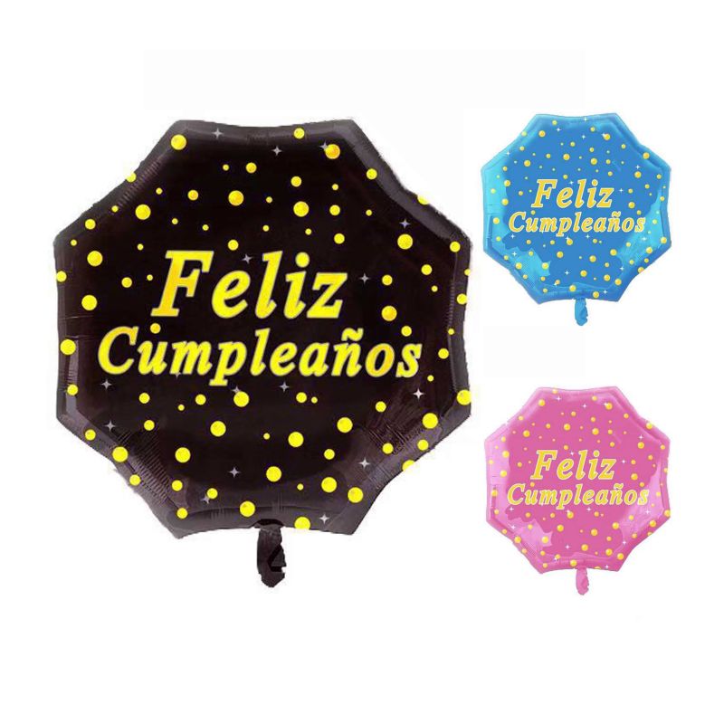 China YY-F0607 25″ Octagon Shape Feliz Cumpleaños 3 Colors Foil Balloon ...